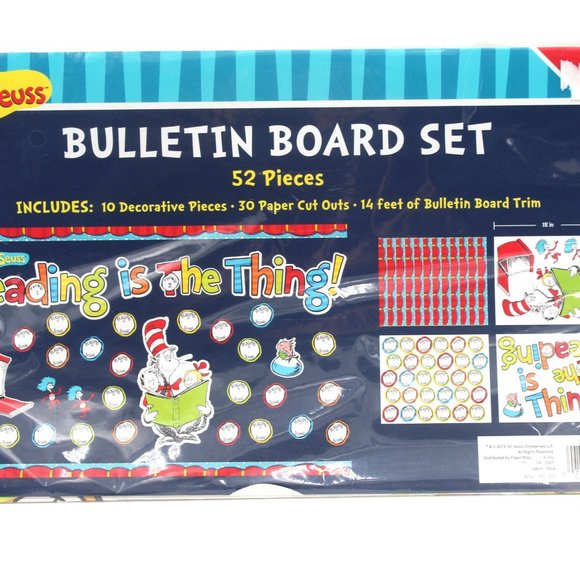 Dr. Seuss | Other | Dr Seuss Reading Is The Thing Bulletin Board Set 52 ...